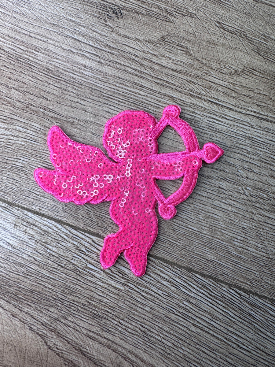 Hat Patches (Sequin)- "Neon Pink Cupid" (4X3.5) – The Silver Strawberry
