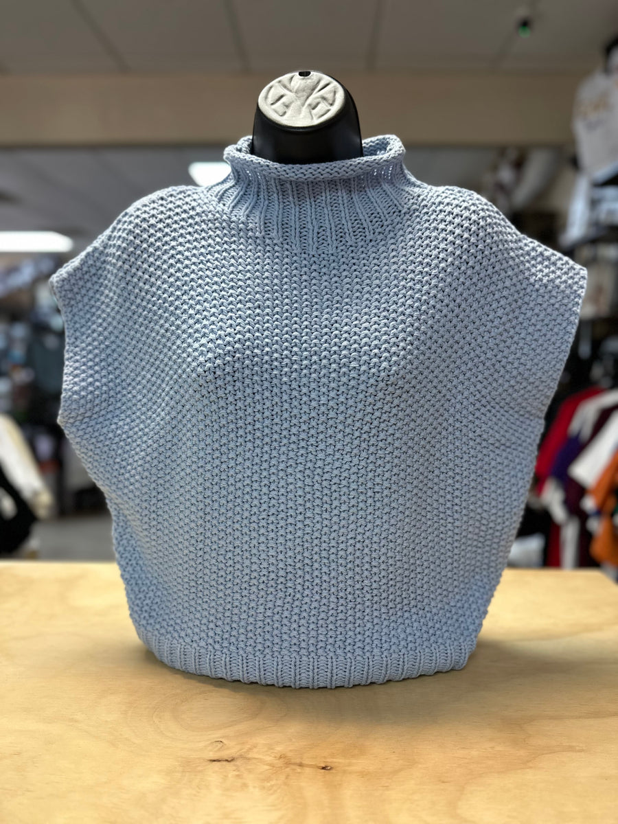 "Baby Blue Knitted" Turtle Neck Vest – The Silver Strawberry