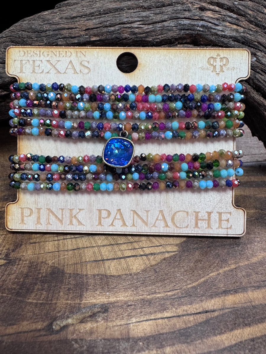 Pink Panache "Large" Cluster Bracelets- Thin "Dark Rainbow" – The ...