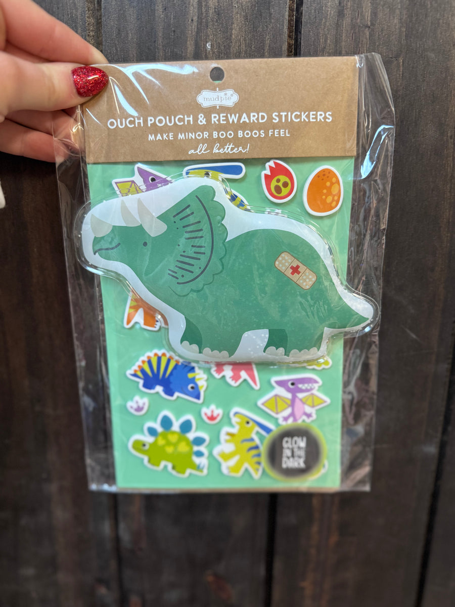 Ouch Pouch & Reward Stickers- "Green Dino" – The Silver Strawberry