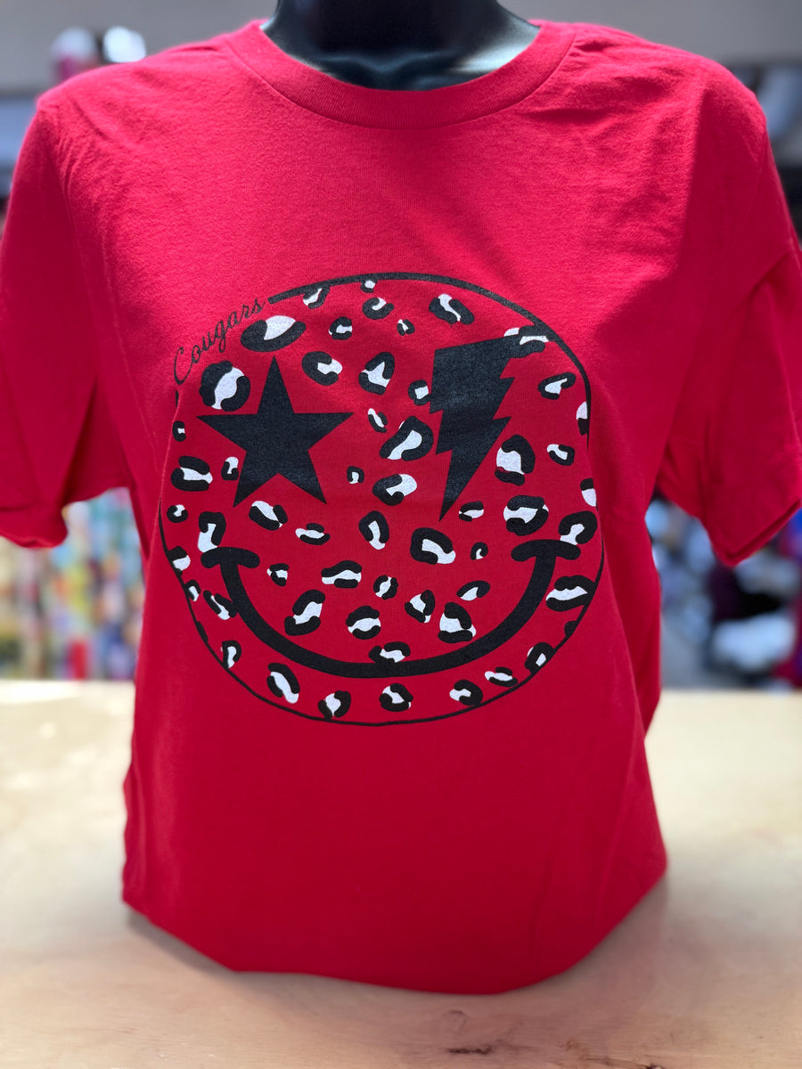Cougars- "Rockstar Smiley Face" Cheetah – The Silver Strawberry