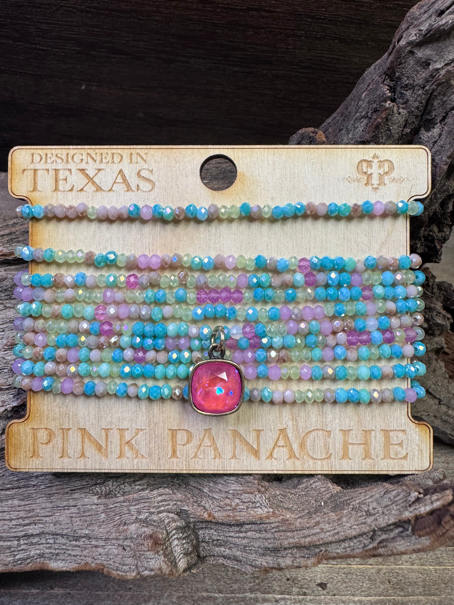 Pink Panache "Large" Cluster Bracelets- Thin "Pastel Rainbow" – The ...