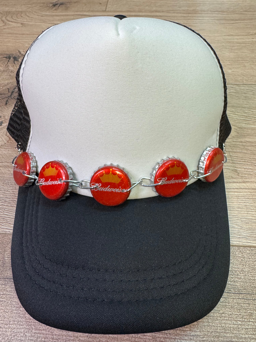 "Karli" Hat Bands- "Budweiser" Bottle Cap Chain – The Silver Strawberry