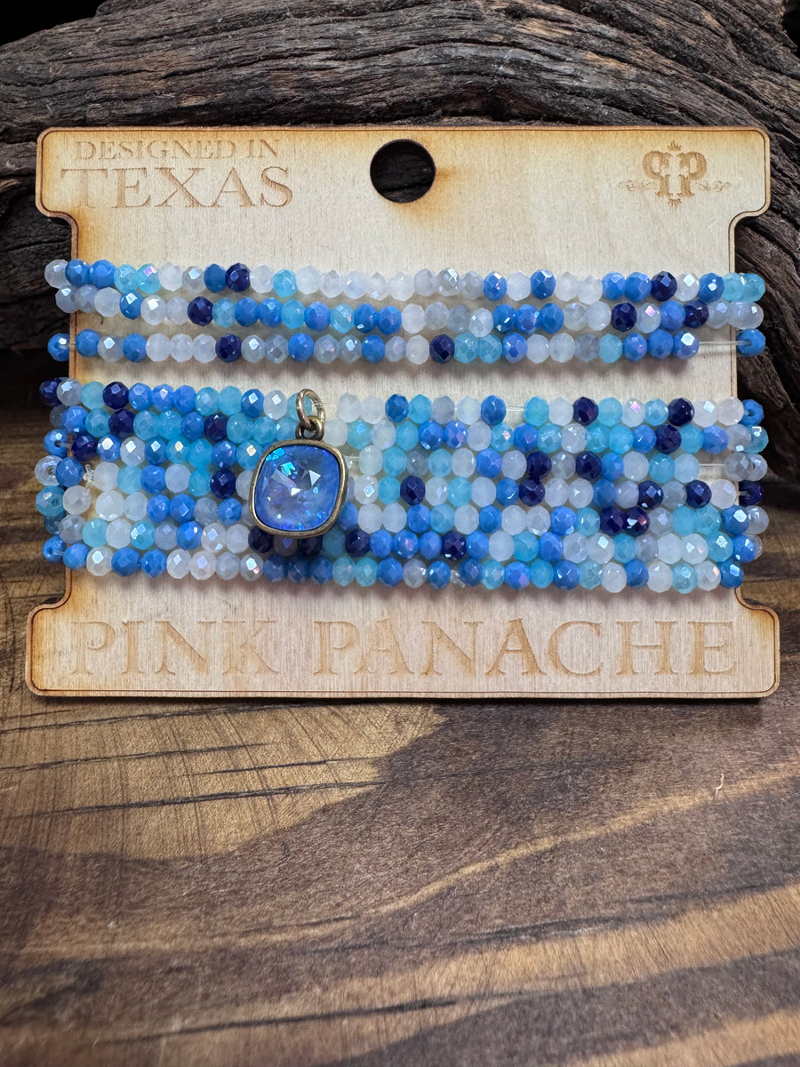 Pink Panache "Large" Cluster Bracelets- Thin "Navy & Blue" – The Silver ...