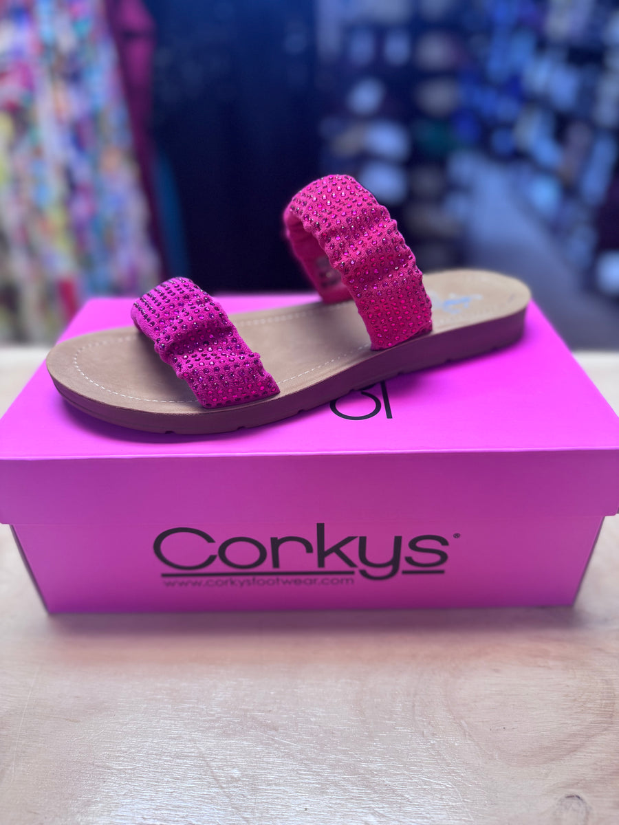 Iced Tea Sandals- Fuchsia Crystal – The Silver Strawberry
