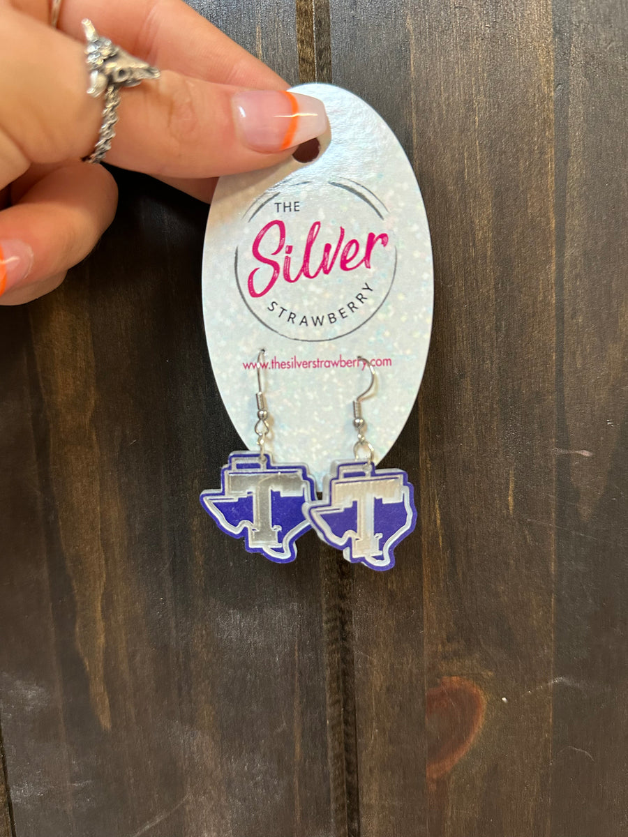 Clarissa Earrings- "Tarleton Texas" Logo – The Silver Strawberry