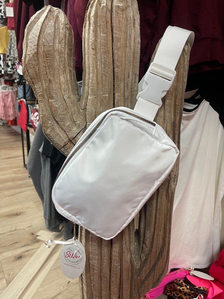 Layla Bum Bag Purses- White – The Silver Strawberry