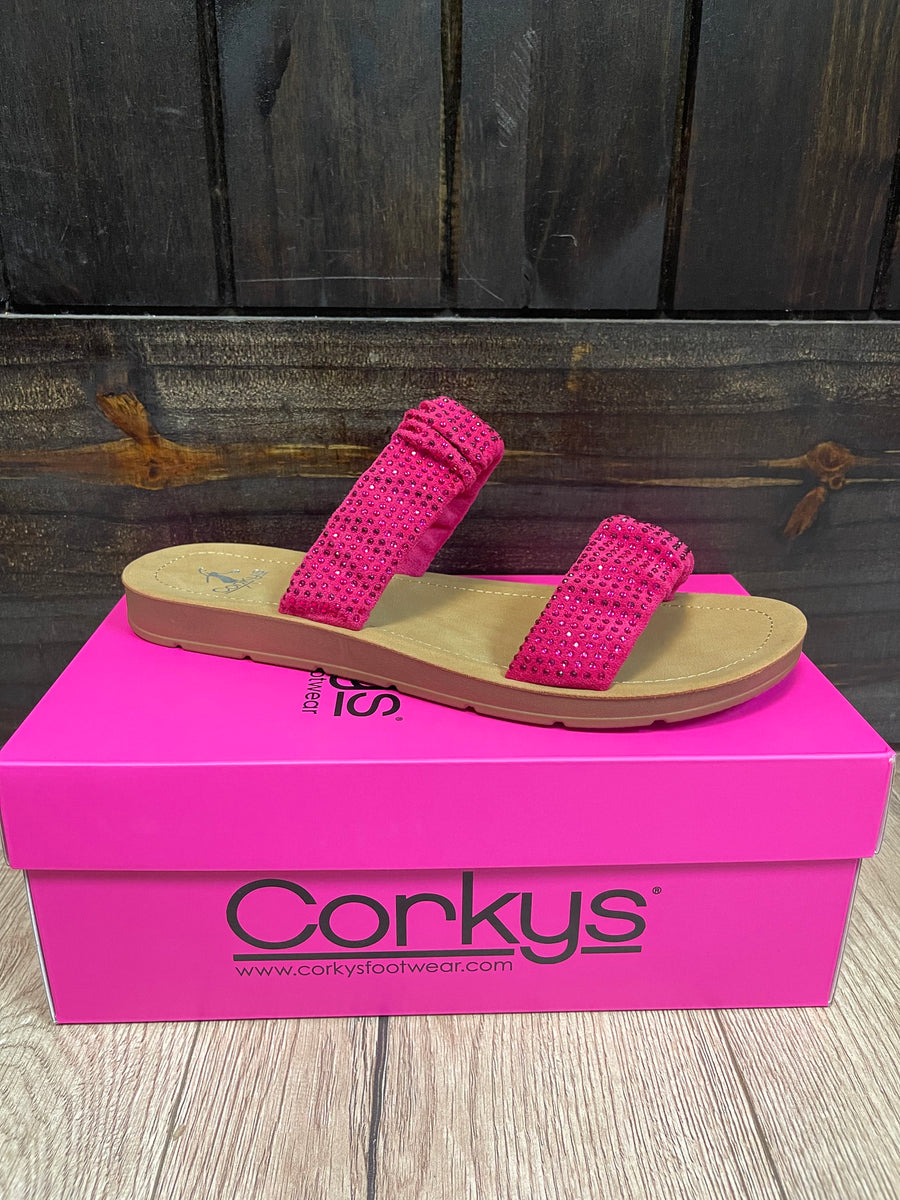 Iced Tea Sandals- Fuchsia Crystal – The Silver Strawberry
