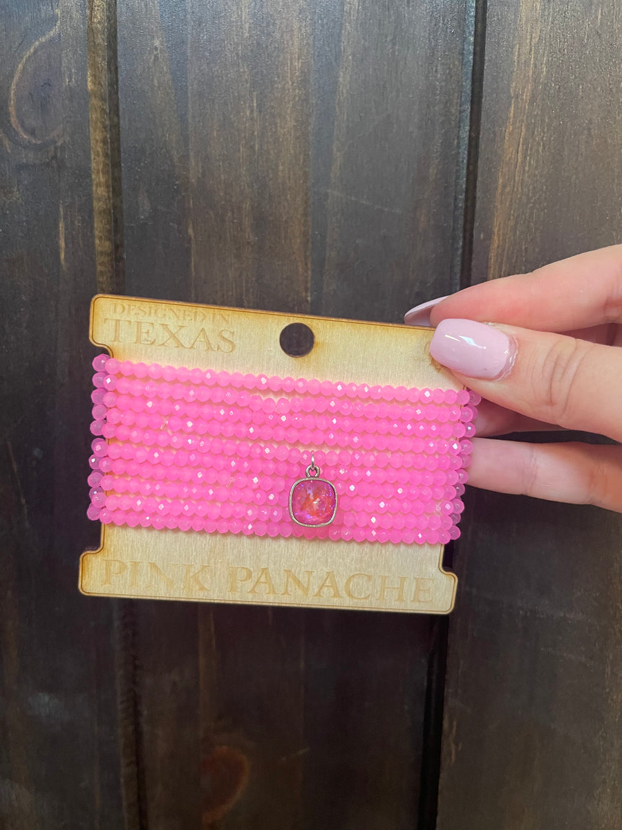 Pink Panache "Large" Cluster Bracelets- Thin "Neon Pink" – The Silver ...