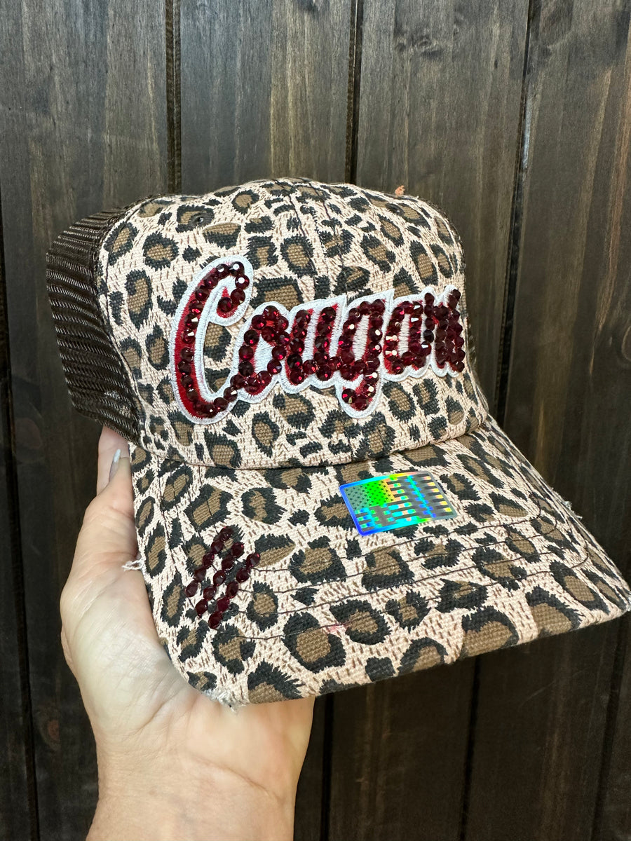 "Cougars; Blinged Out" Cheetah Hat – The Silver Strawberry