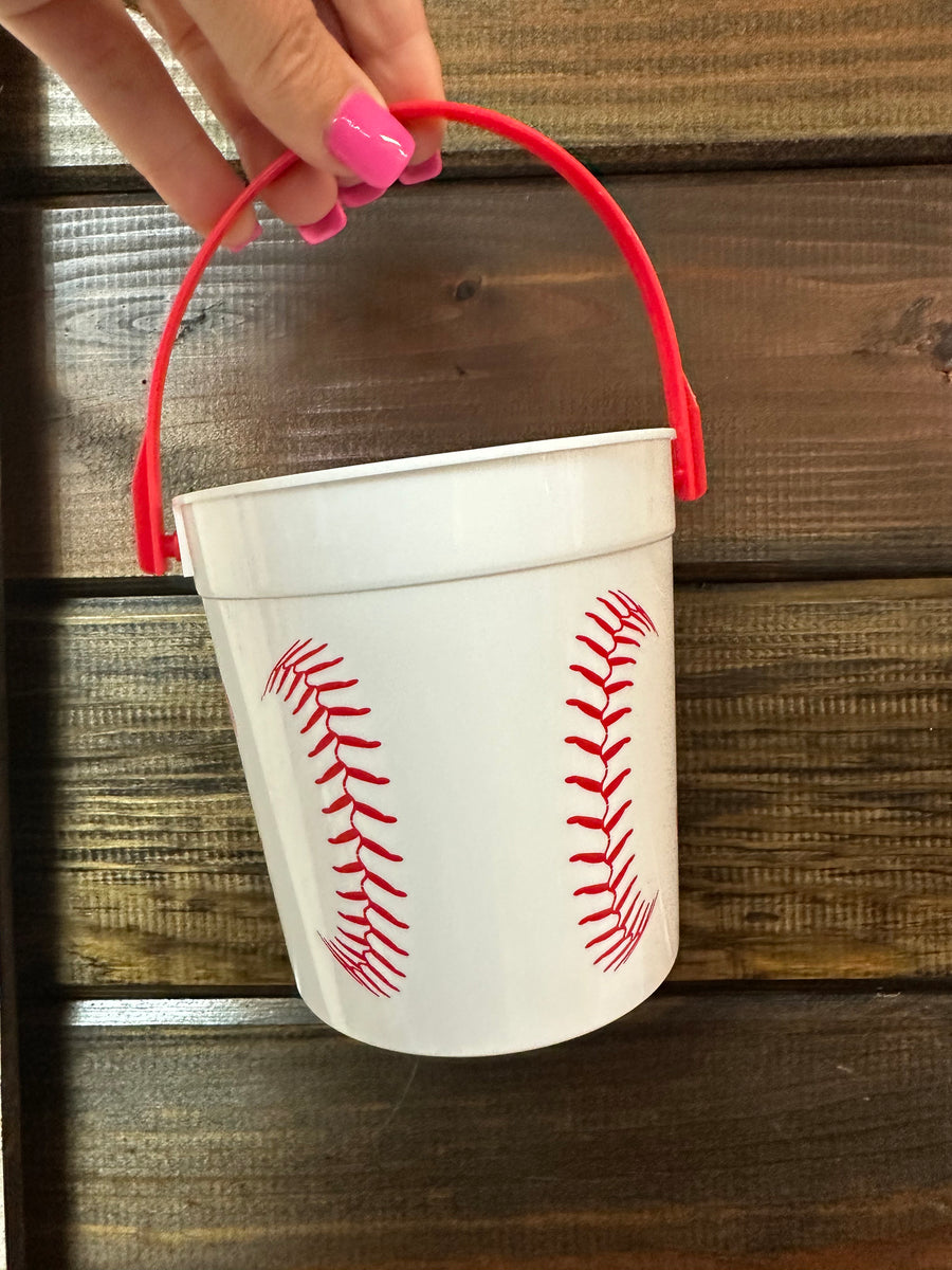 "Game Day" Buckets- "Baseball" Red – The Silver Strawberry