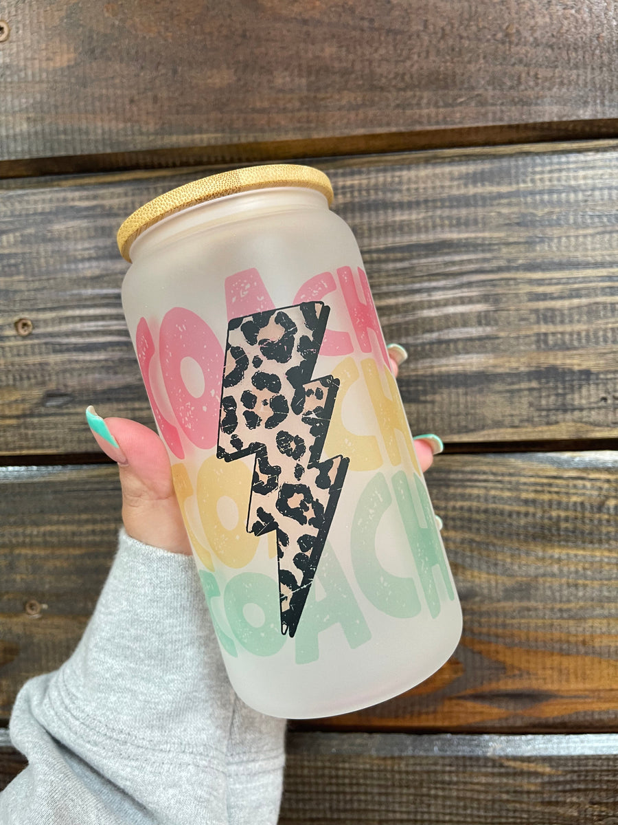 Libbey Can Glass- "Coach; Cheetah Lightning Strike" – The Silver Strawberry