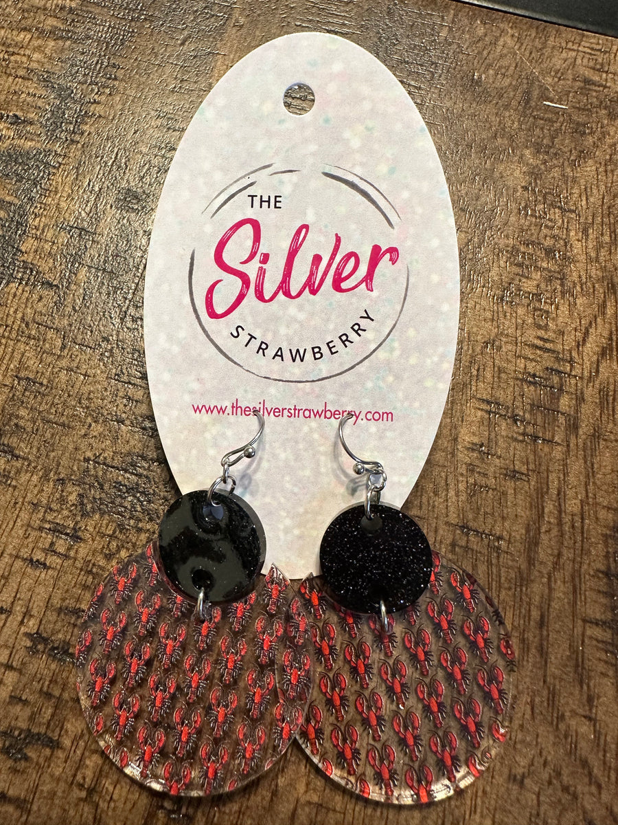 Glossy Acrylic- Double Stacked "Crawfish & Black Glitter" – The Silver ...