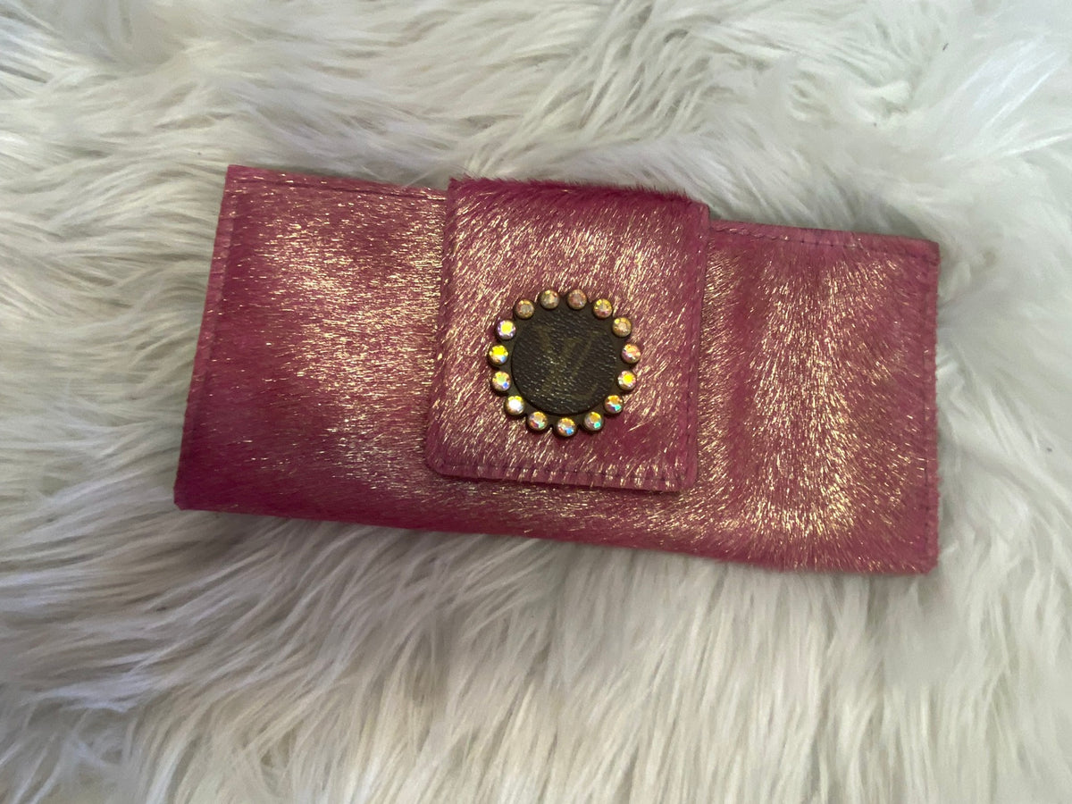 Revamped Rush Wallet- Pink & Gold Cowhide – The Silver Strawberry
